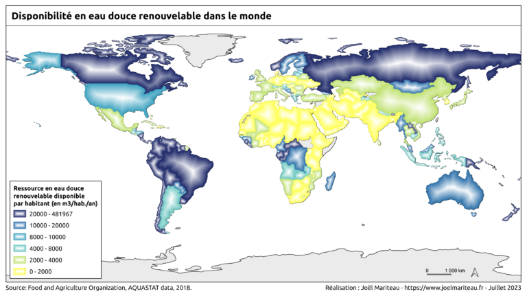 Carte • Les Ressources En Eau Douce Renouvelable Disponibles Par